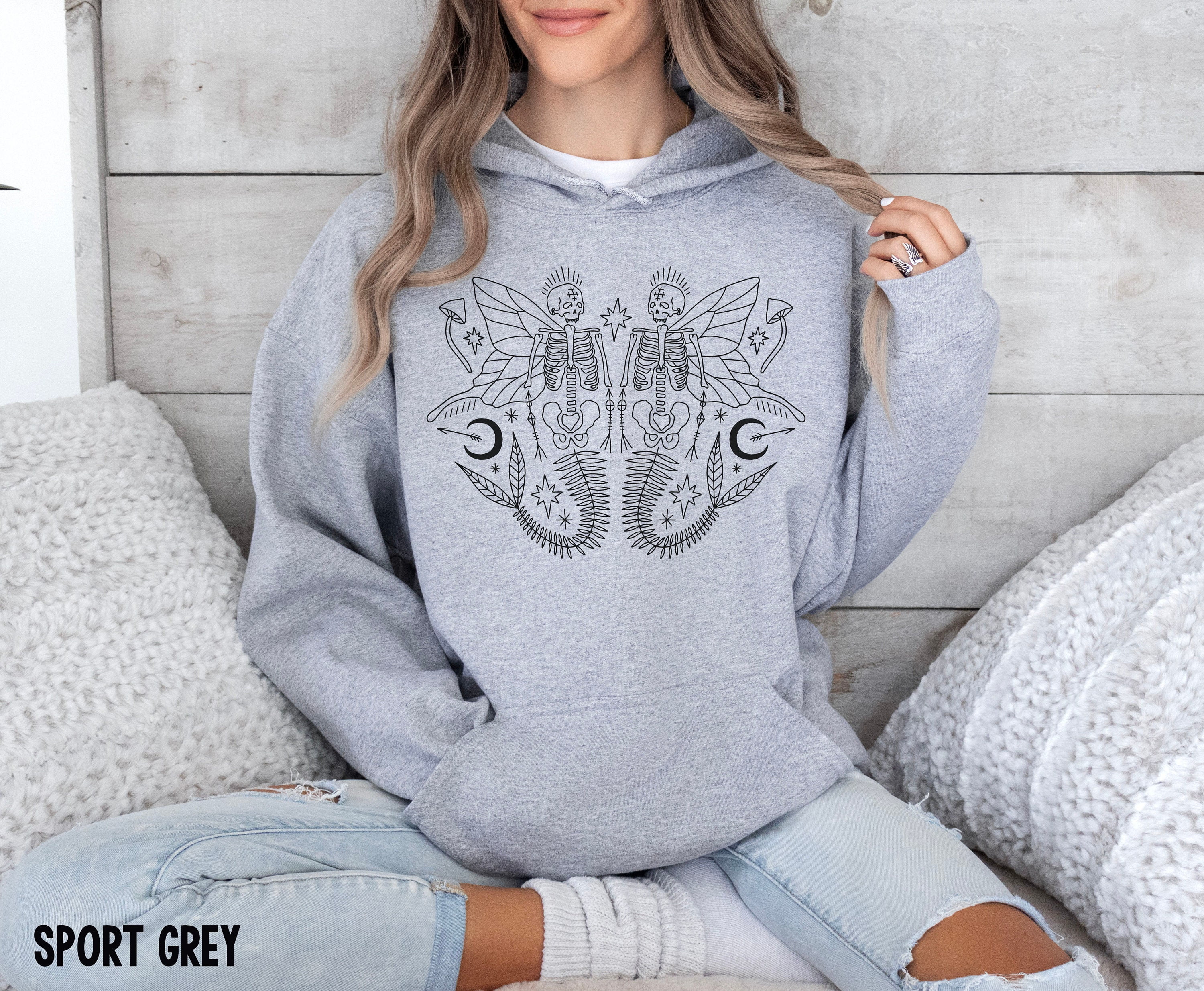 Fairycore Fairy Skeletons T-Shirt Gothic Esoteric Fairy Occult Skeleton ...