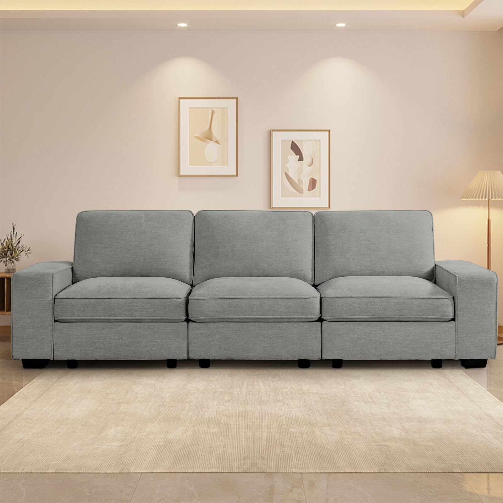 Fairyland 100" Modern Sofa Couch, Chenille Sofas with Seat Storage ...