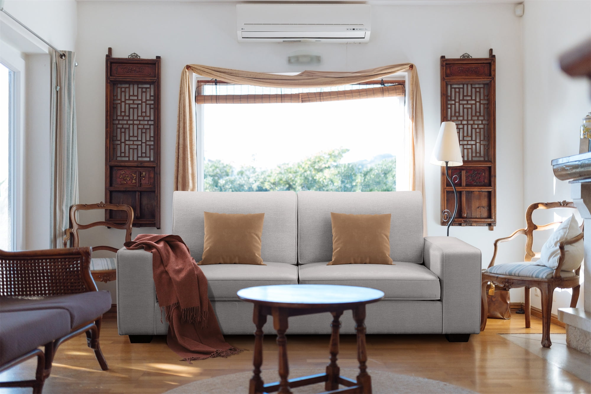 Fairyland Home Contemporary 3 Seater Sofa, Grey Rest Room Couch ...