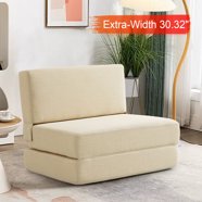 Costway Foldable Futon Sofa Bed, Tri-Fold Grey Lounger Convertible ...