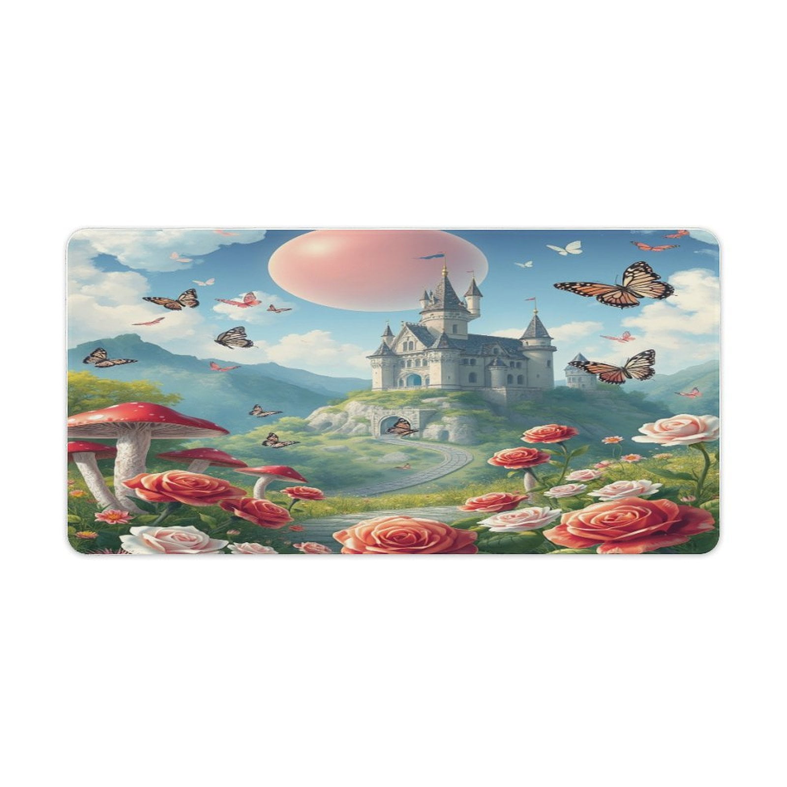 Fairytale Castle Landscape Mouse Pad Gamer Keyboard Desk Mats Computer ...