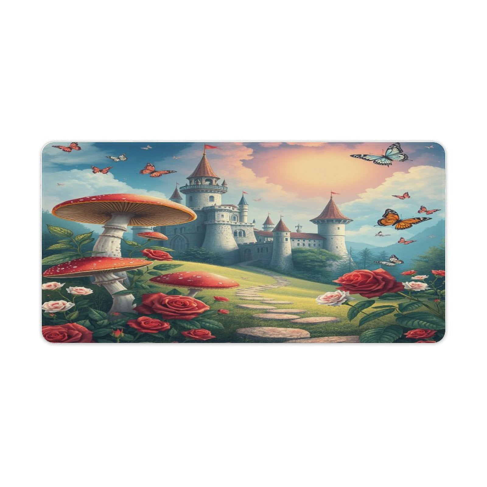 Fairytale Castle Mushrooms Mouse Pad Gamer Keyboard Desk Mats Computer ...