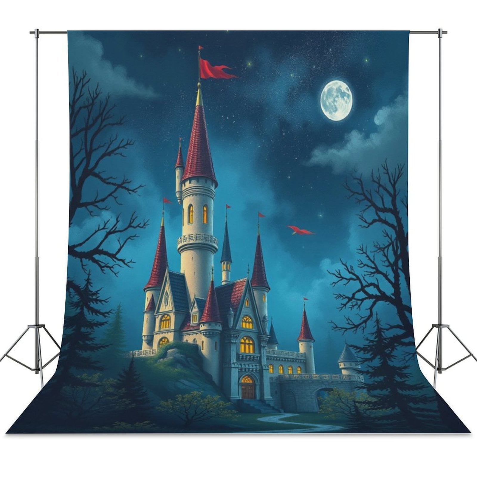 Fairytale Castle Night Backdrop Baby Shower Newborn Portrait Girl Boy ...