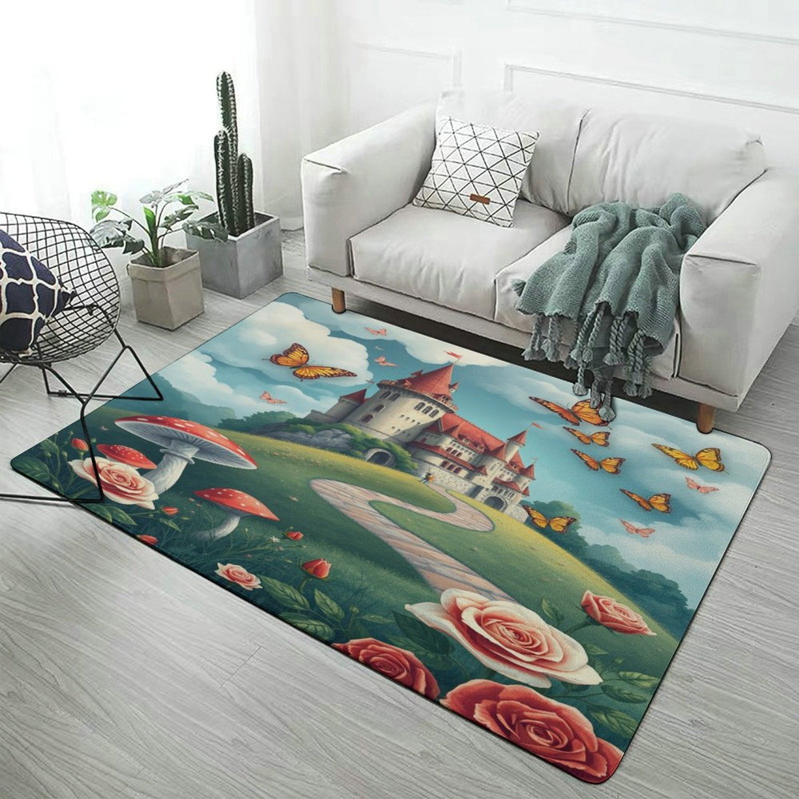 Fairytale Castle Path Carpet Rug for Home Living Room Bedroom Sofa ...