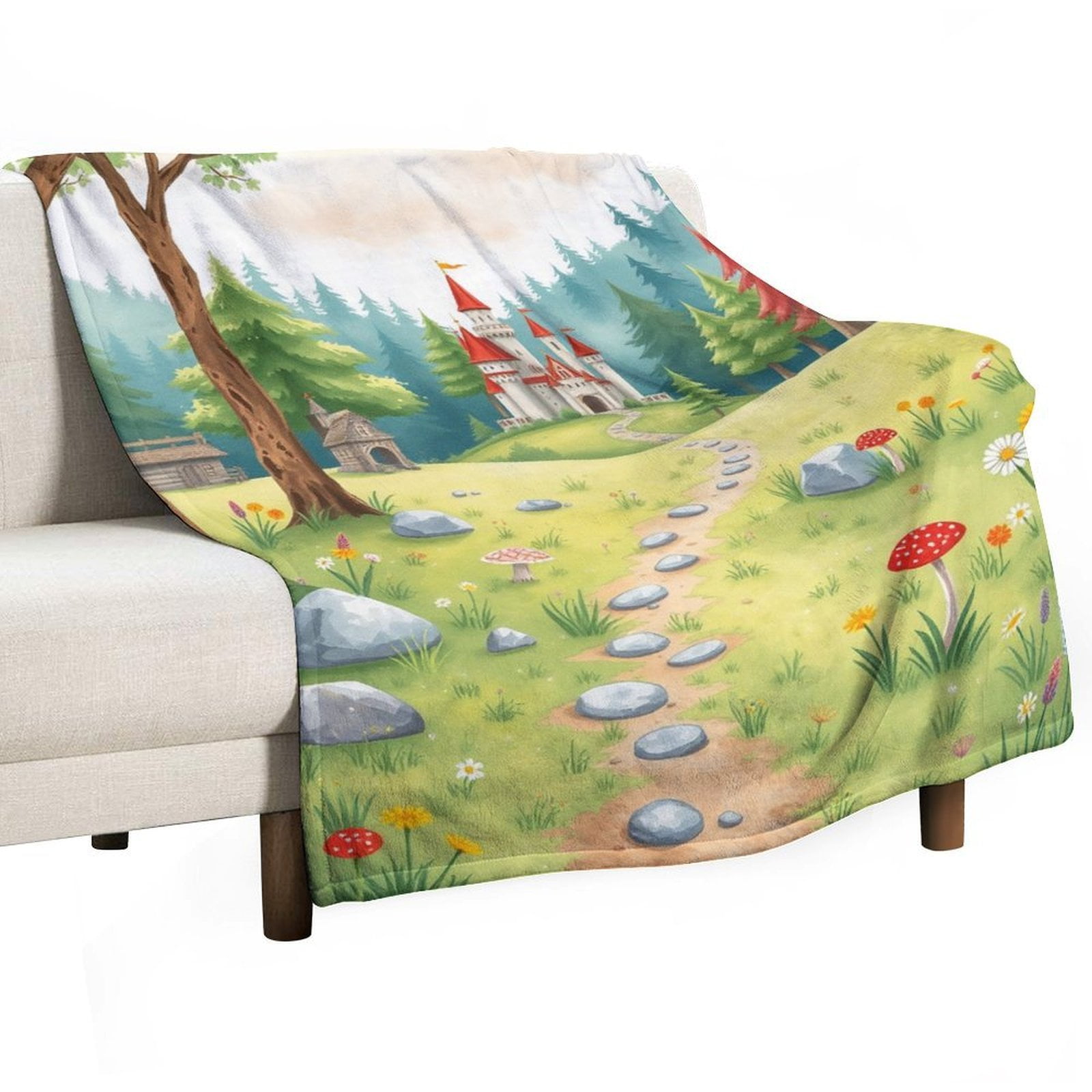 Fairytale Castle Path Throw Blanket for Sofa Luxury Home Interior ...