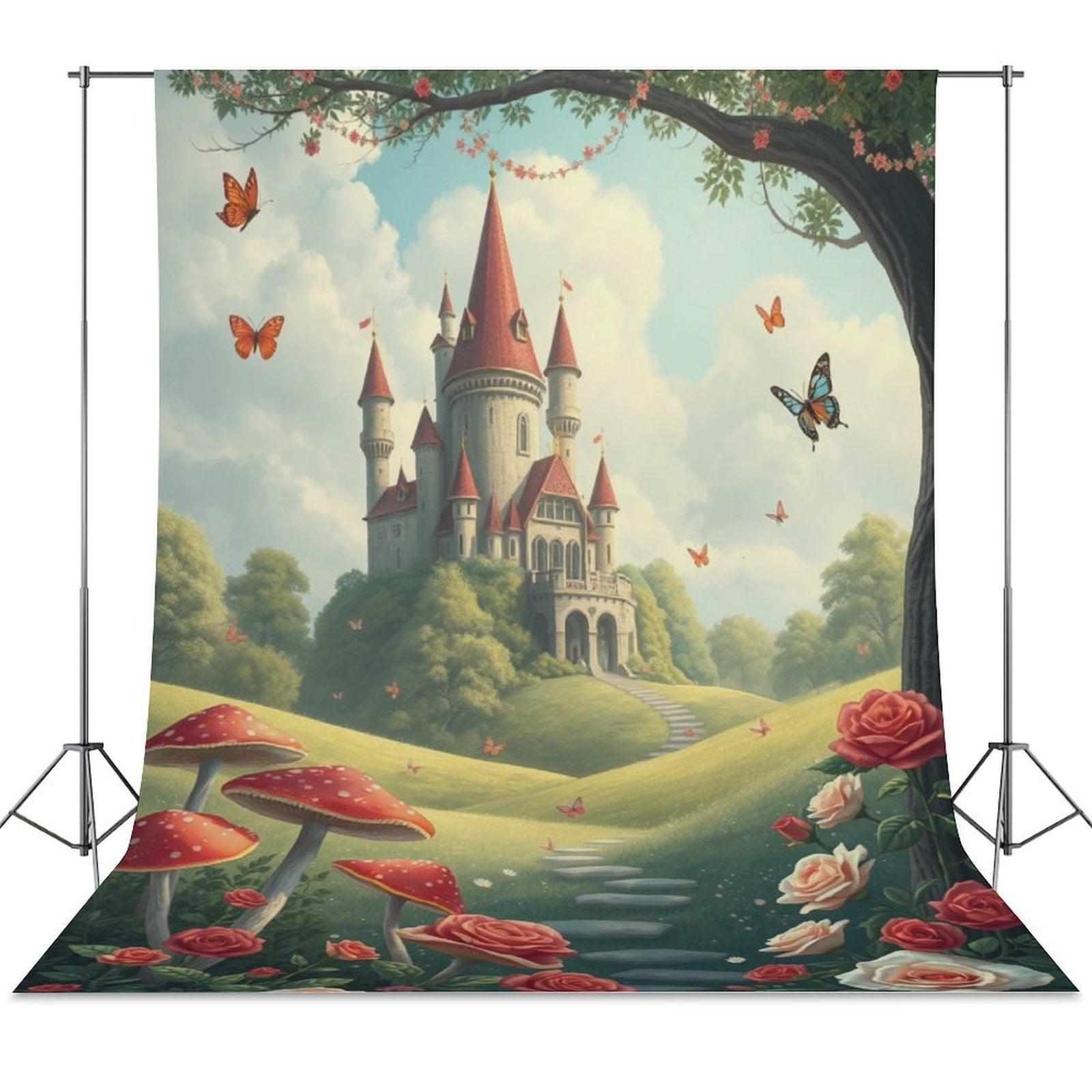 Fairytale Castle Roses Party Backdrop Birthday Decoration Backgrounds ...