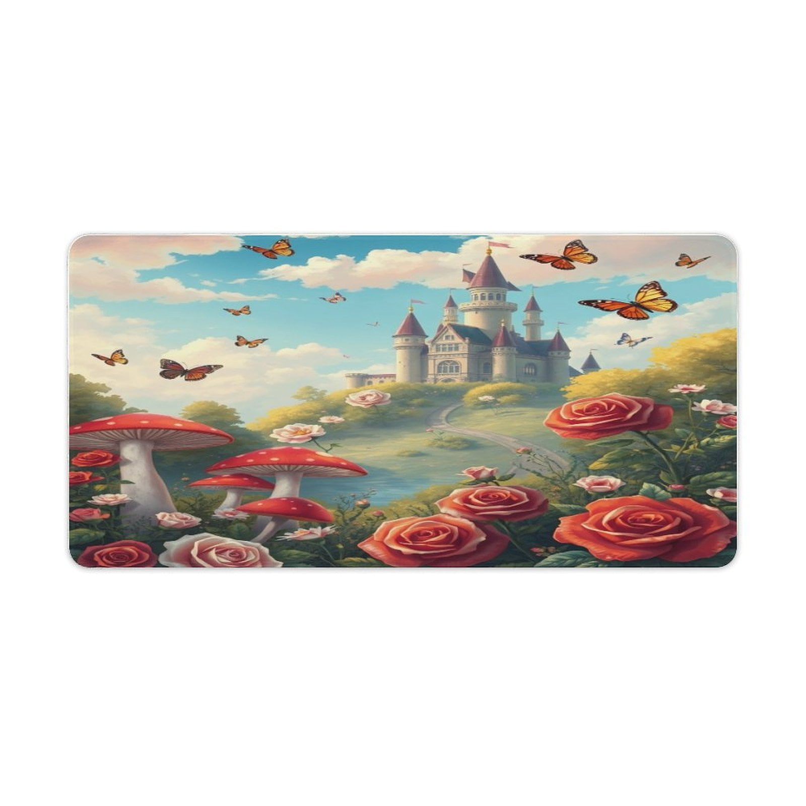 Fairytale Castle Scene Computer Mouse Pad Gaming Accessories Large Pad ...