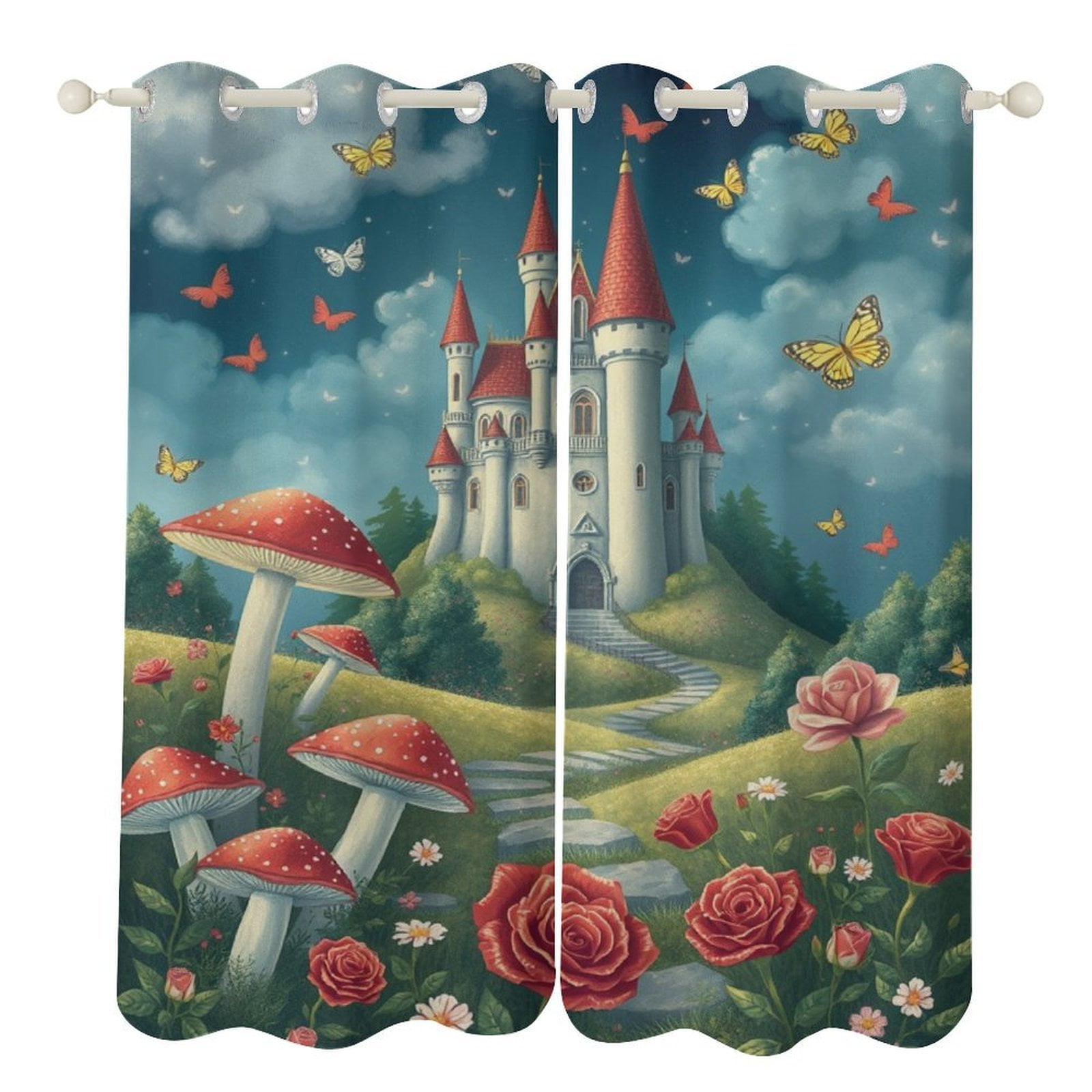 Fairytale Castle Scene Curtains Outdoor Decor Curtain Panels With ...