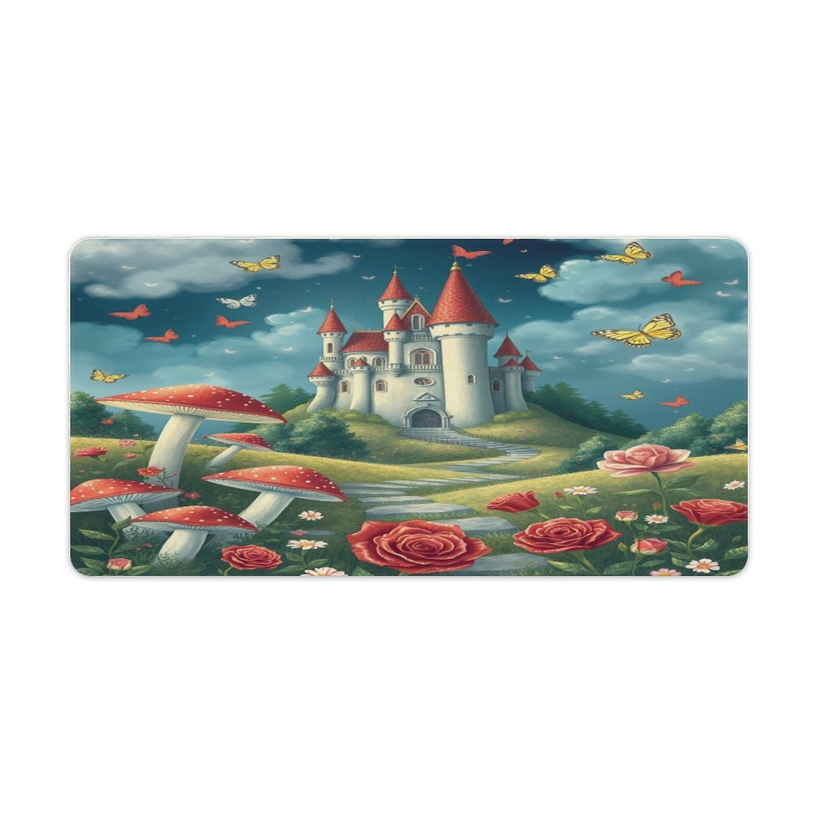 Fairytale Castle Scene Mousepad Gamer Desk Mat Large Keyboard Pad ...