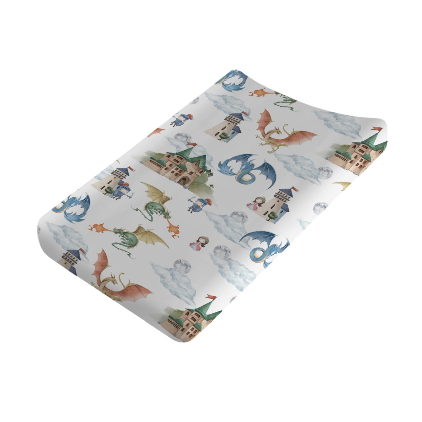 Fairytale Dragons Castle Baby Changing Pad Cover Knights Princess ...