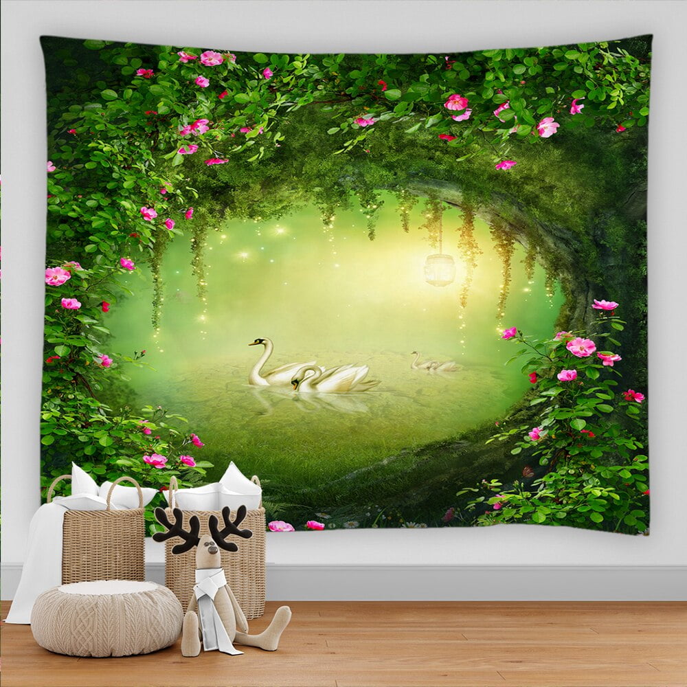 Fairytale Dreamy Forest Tapestry Psychedelic Carpet Bohemian Home Decor ...
