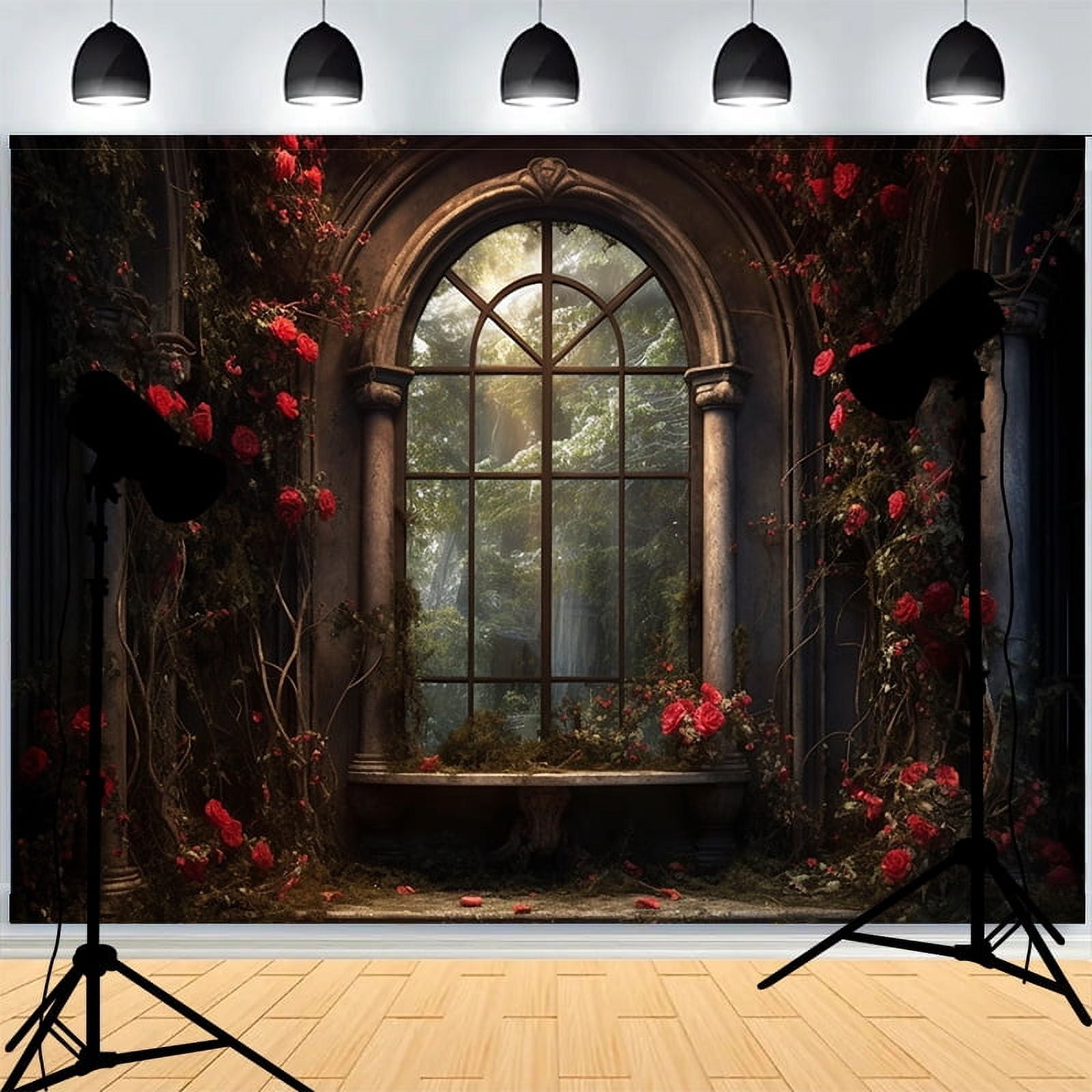 Fairytale Fantasy Photography Backdrops Window With Bunch Flowers ...