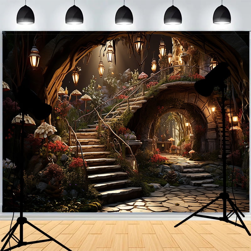 Fairytale Fantasy Photography Backdrops Window With Bunch Flowers ...