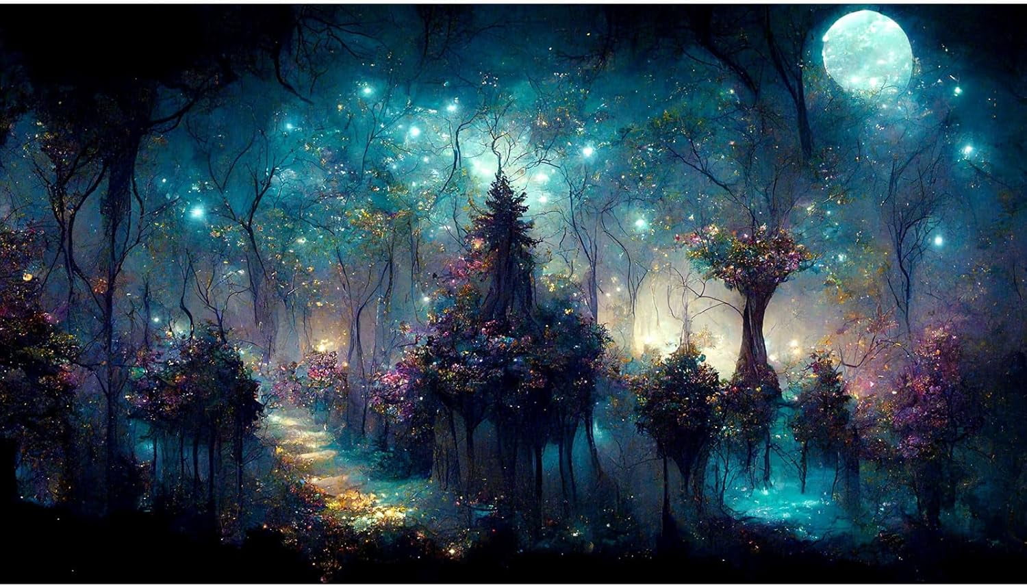Fairytale Forest Backdrop Beautiful Magic Forest Night Photography ...
