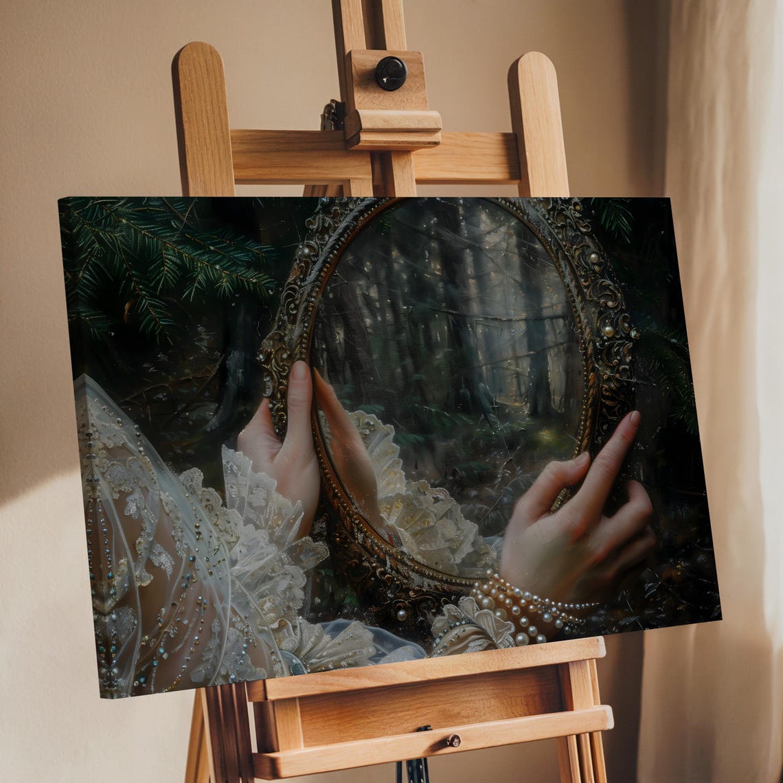 Fairytale Forest Mirror Print – Enchanted Reflection Wall Art – Surreal ...