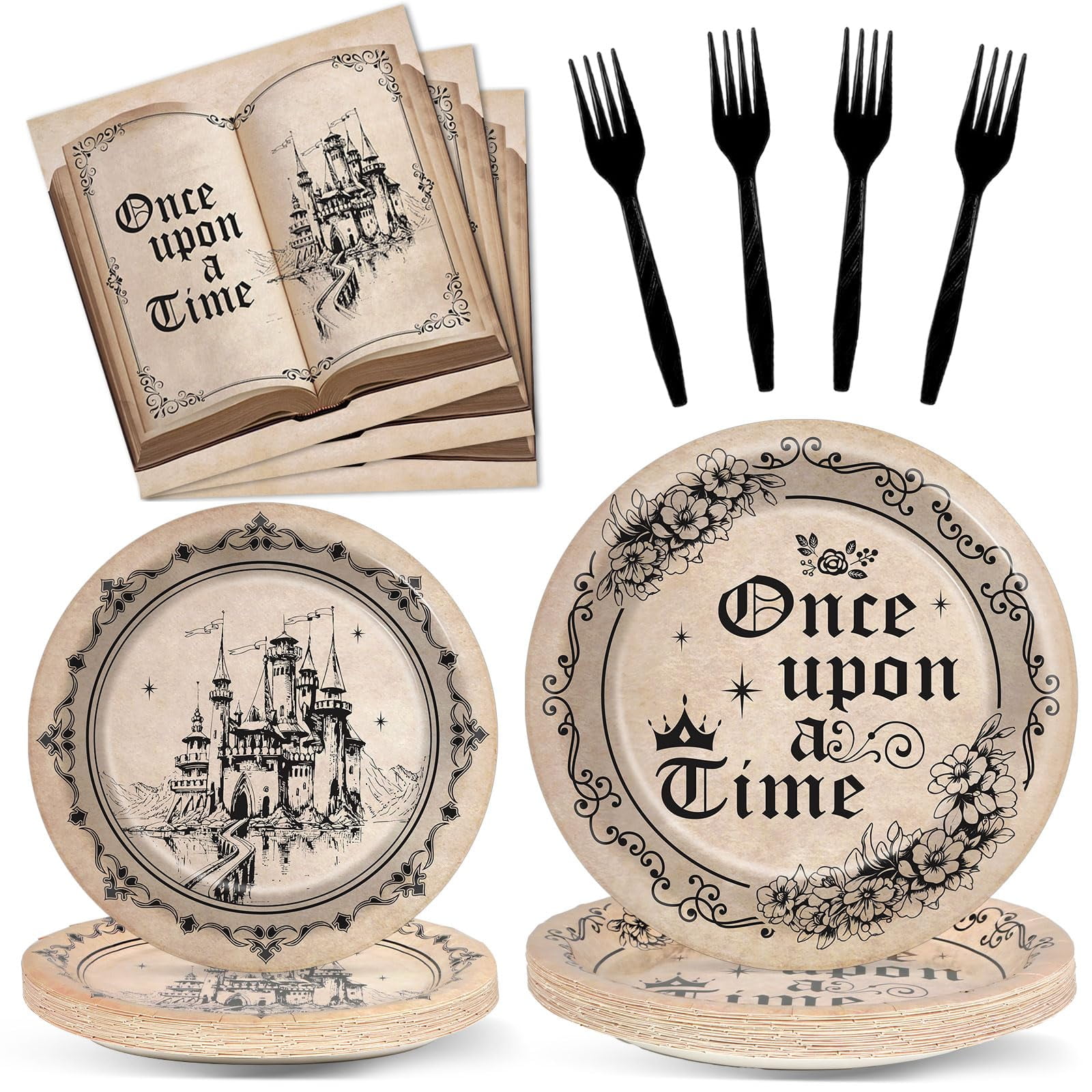 Fairytale Plates and PriNst Napkins Once Upon a Time Set Girl Princess ...