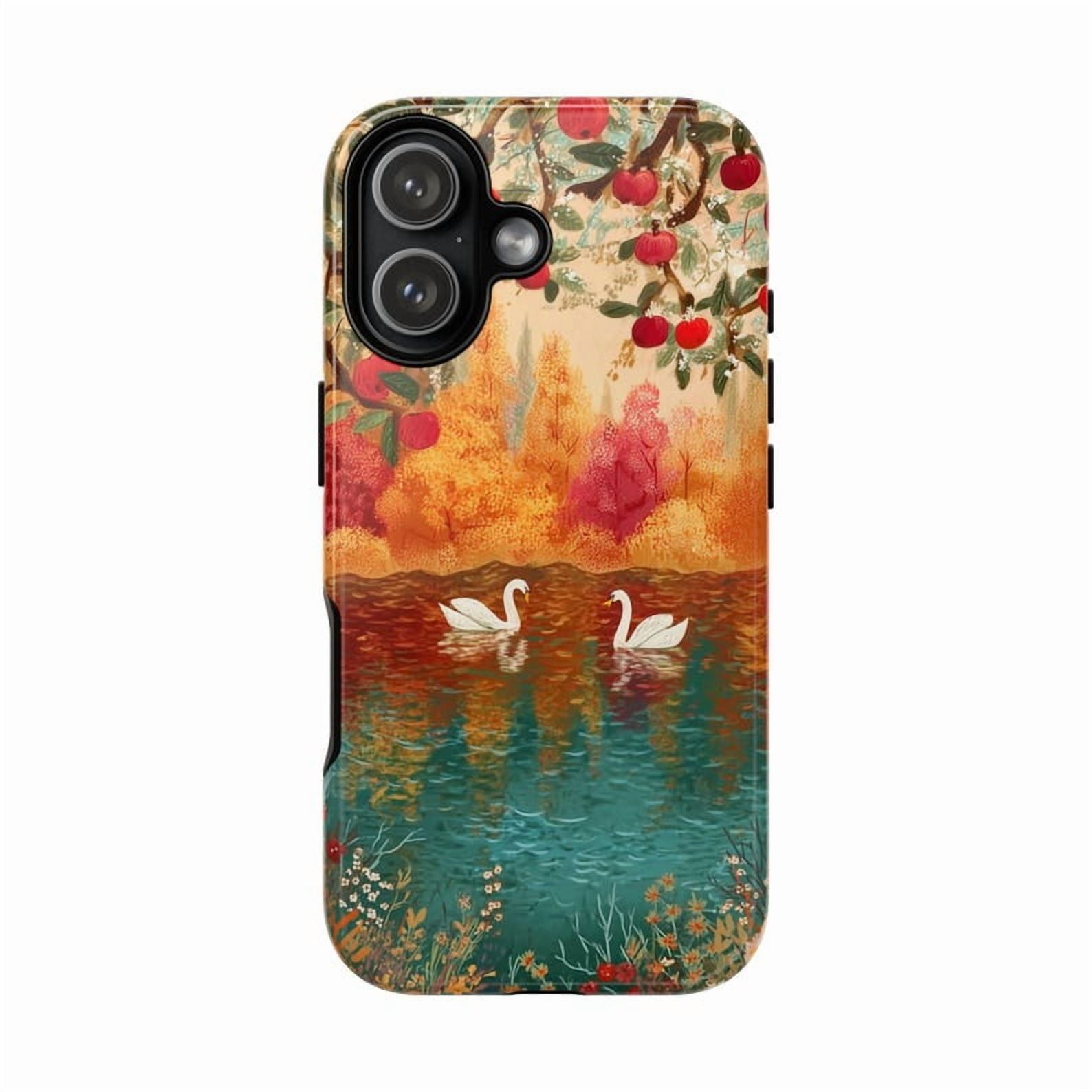 Fairytale Whimsical Autumn Swan Cottagecore Heavy-Duty Protective Case ...