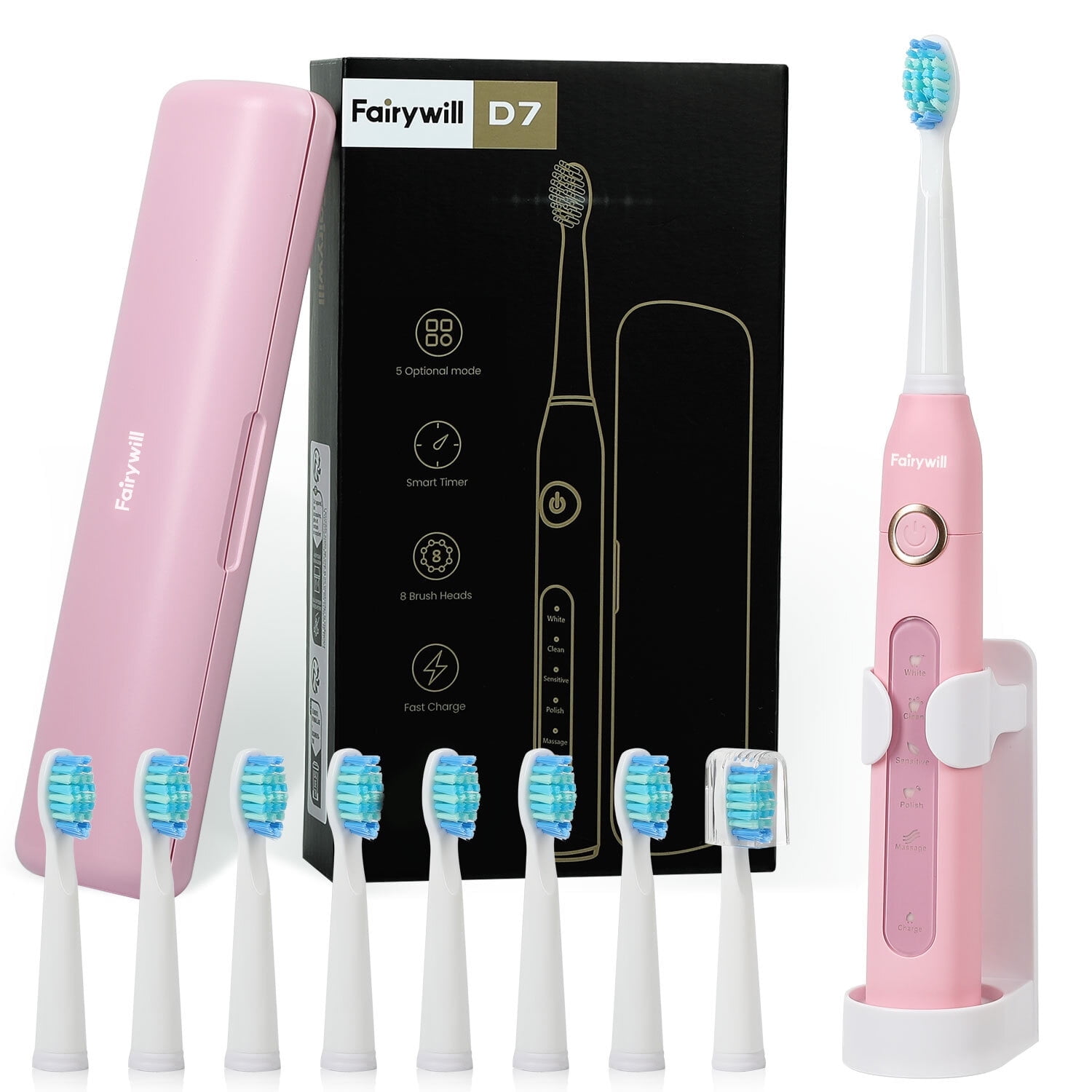 Fairywill Electric Toothbrush for Adults,Whitening Sonic Toothbrush ...