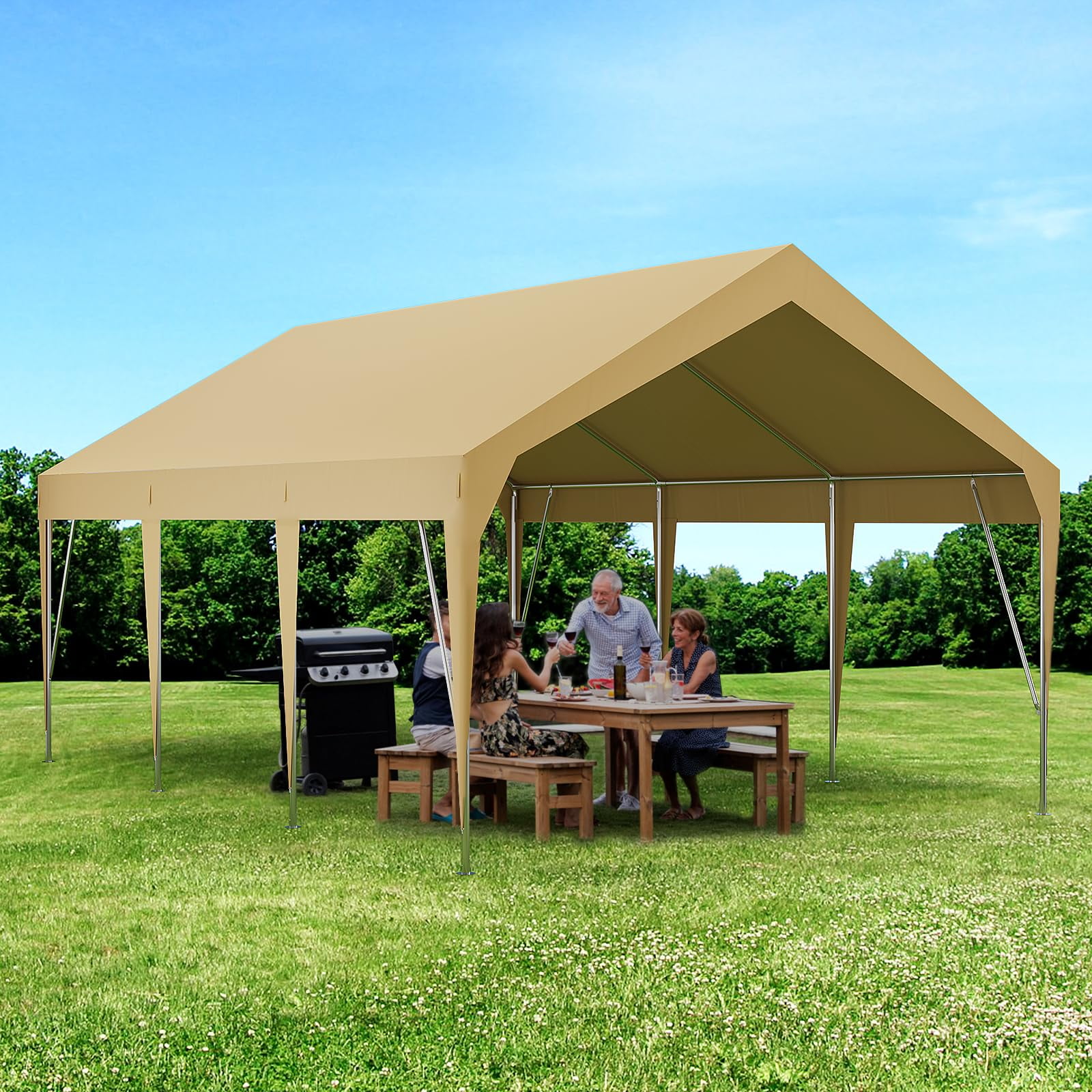 Faitaliicy 10'x20' Heavy Duty Carport Portable Garage Shelter ...
