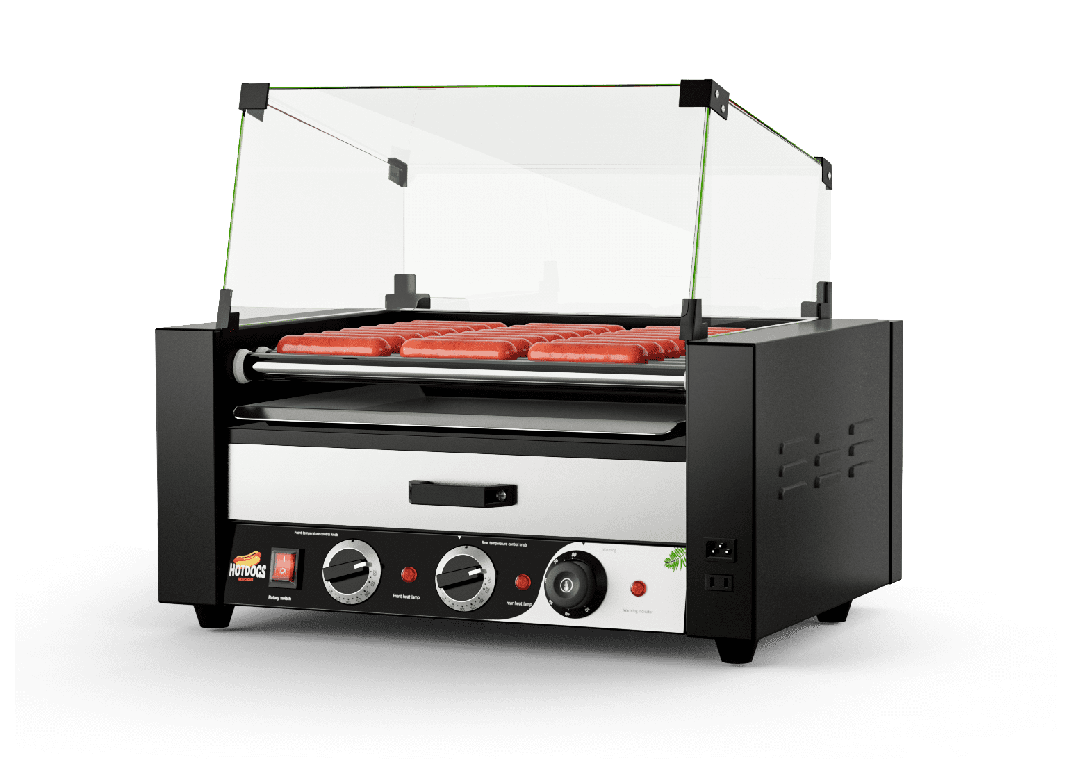 Faitaliicy 1650W Stainless Sausage Grill Cooker Machine 9 Rollers 24 ...