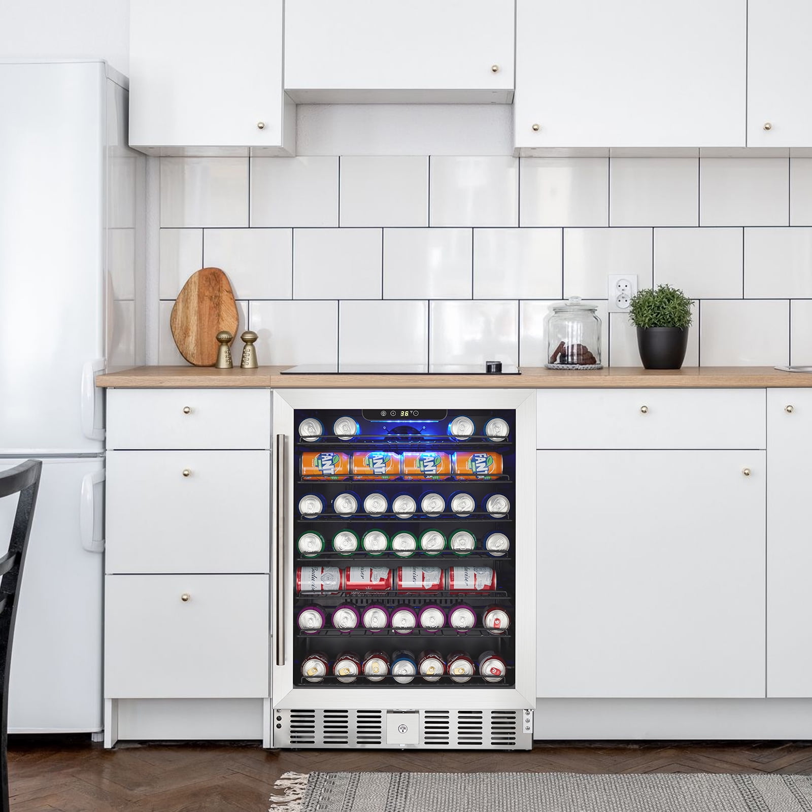 Faitaliicy 166 Cans Beverage Refrigerator Cooler 24" Mini Beverage ...