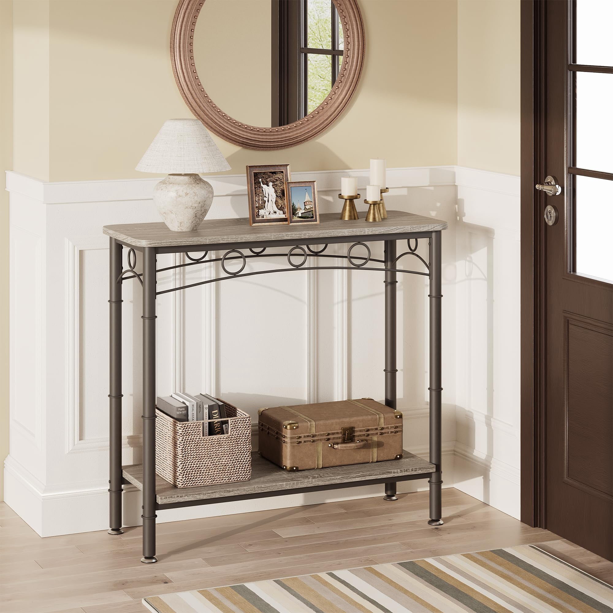 Faitaliicy 2 Tier Entryway Table Narrow Console Tables With Storage ...