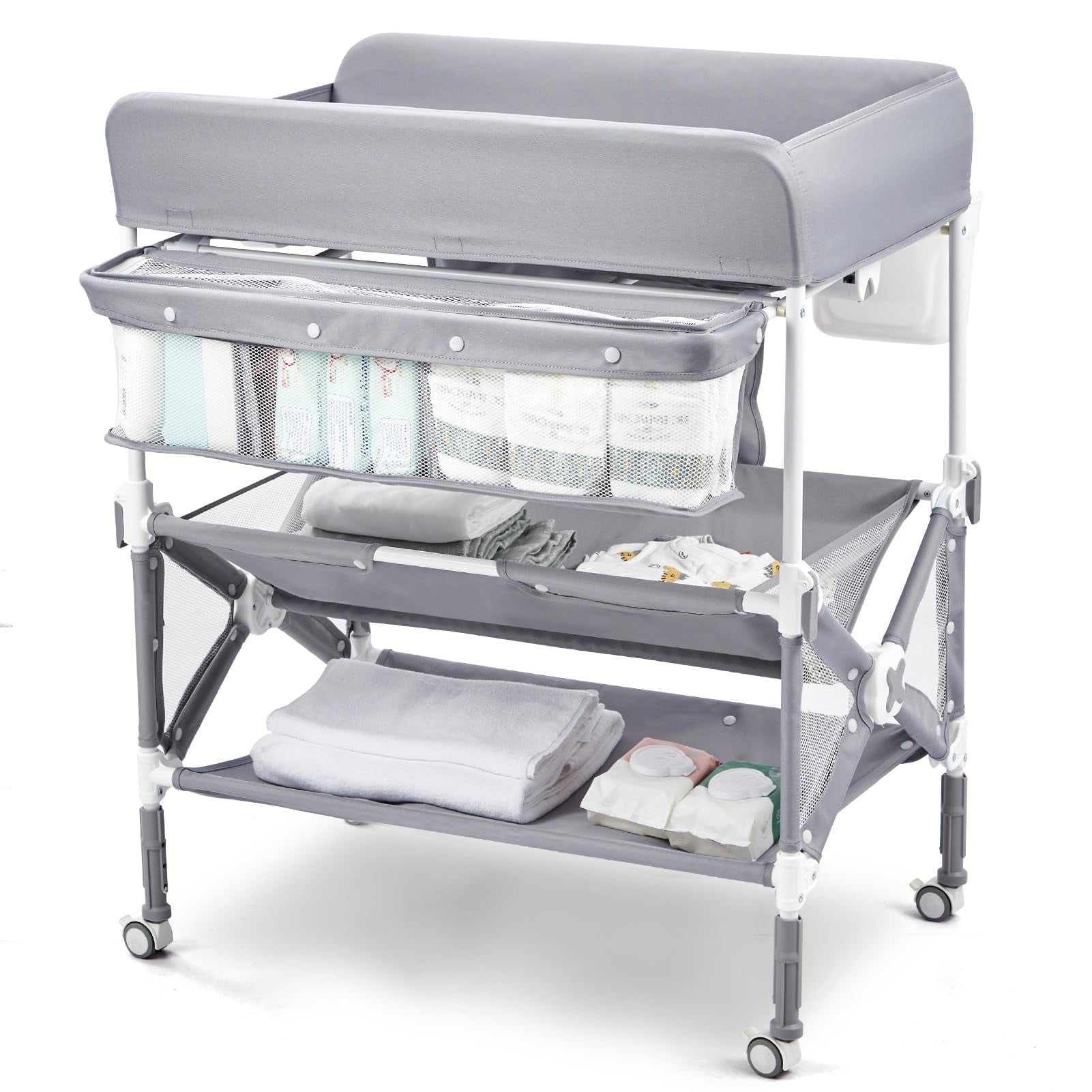 Faitaliicy 3-Tier Portable Baby Changing Table Versatile Foldable ...
