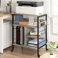 Easycom Modern 3-Tier Printer Stand, Rolling Printer Cart with Wheels ...