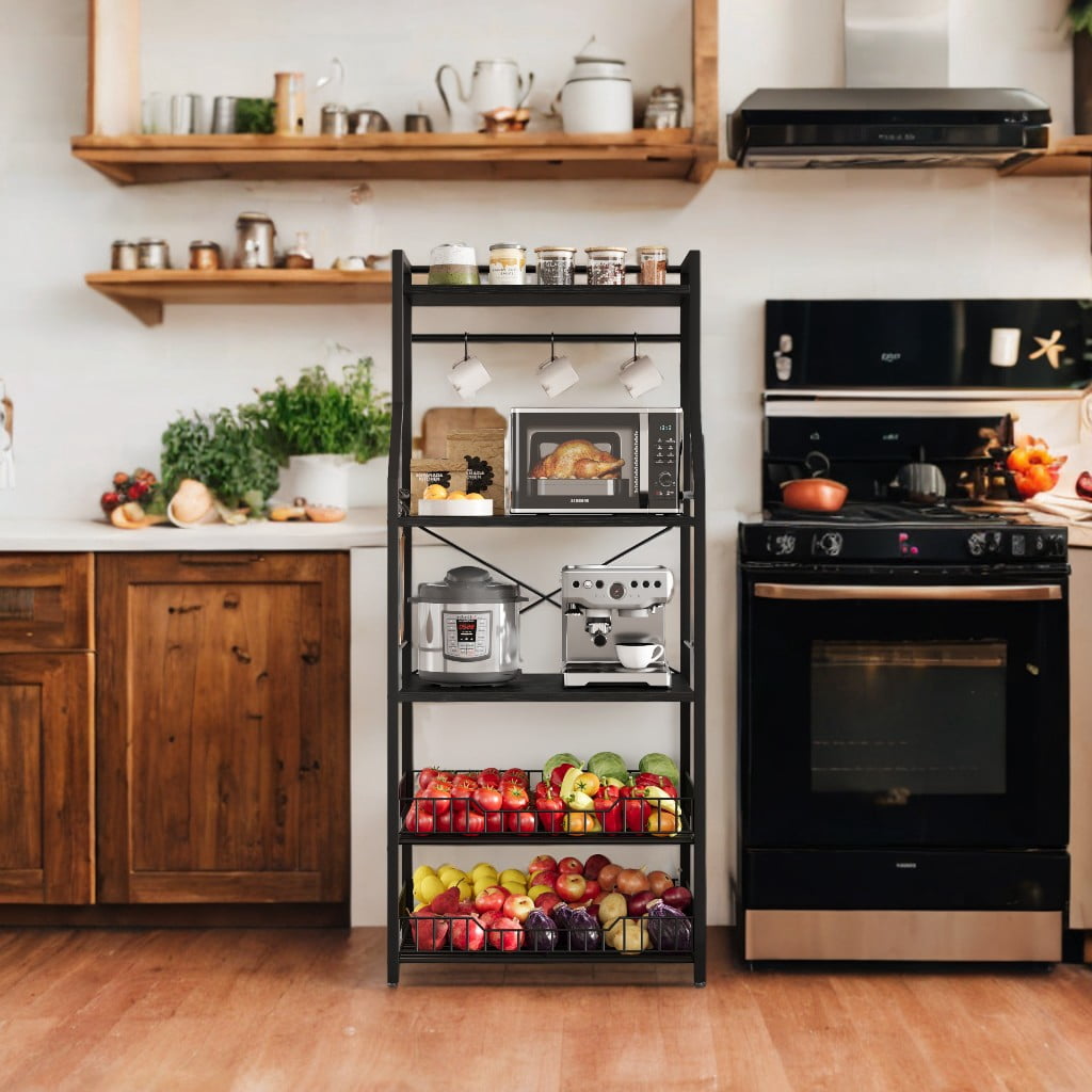 Faitaliicy 5-Tier Kitchen Bakers Rack Metal Microwave Stand Rack With ...
