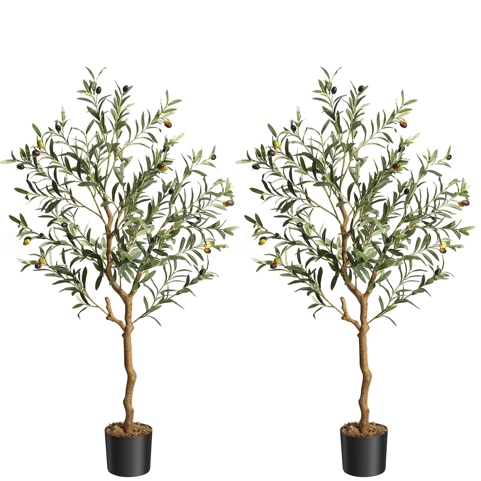 Faitaliicy Artificial Olive Tree Tall Faux Silk Olive Trees Indoor Fake Potted Tree With Natural ...