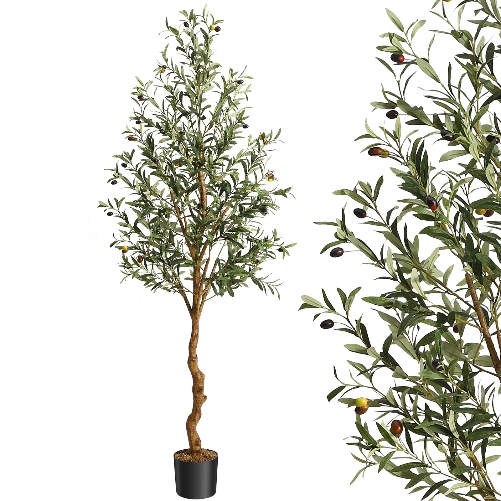 Faitaliicy Artificial Olive Tree Tall Faux Silk Olive Trees Indoor Fake ...