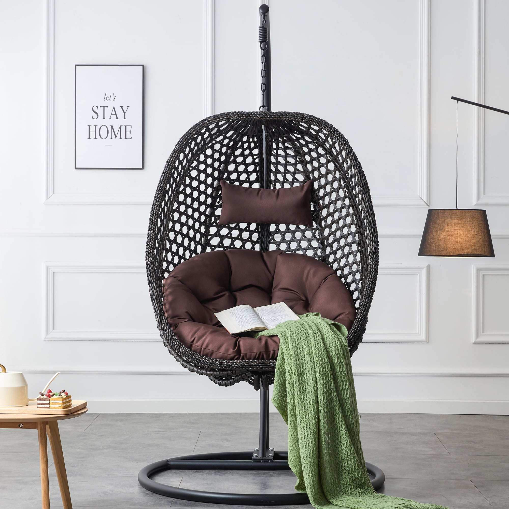 Faitaliicy Hanging Egg Chair With Stand Metal Frame Egg Swing Hammock ...