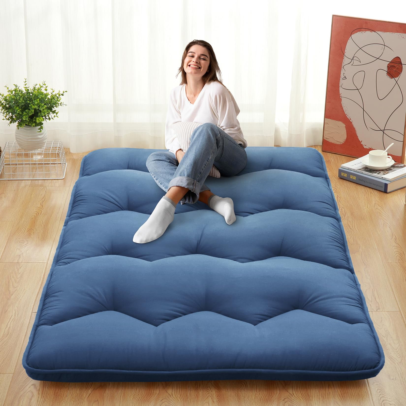 Faitaliicy Japanese Floor Mattress Twin Size Futon Mattress Full Size ...