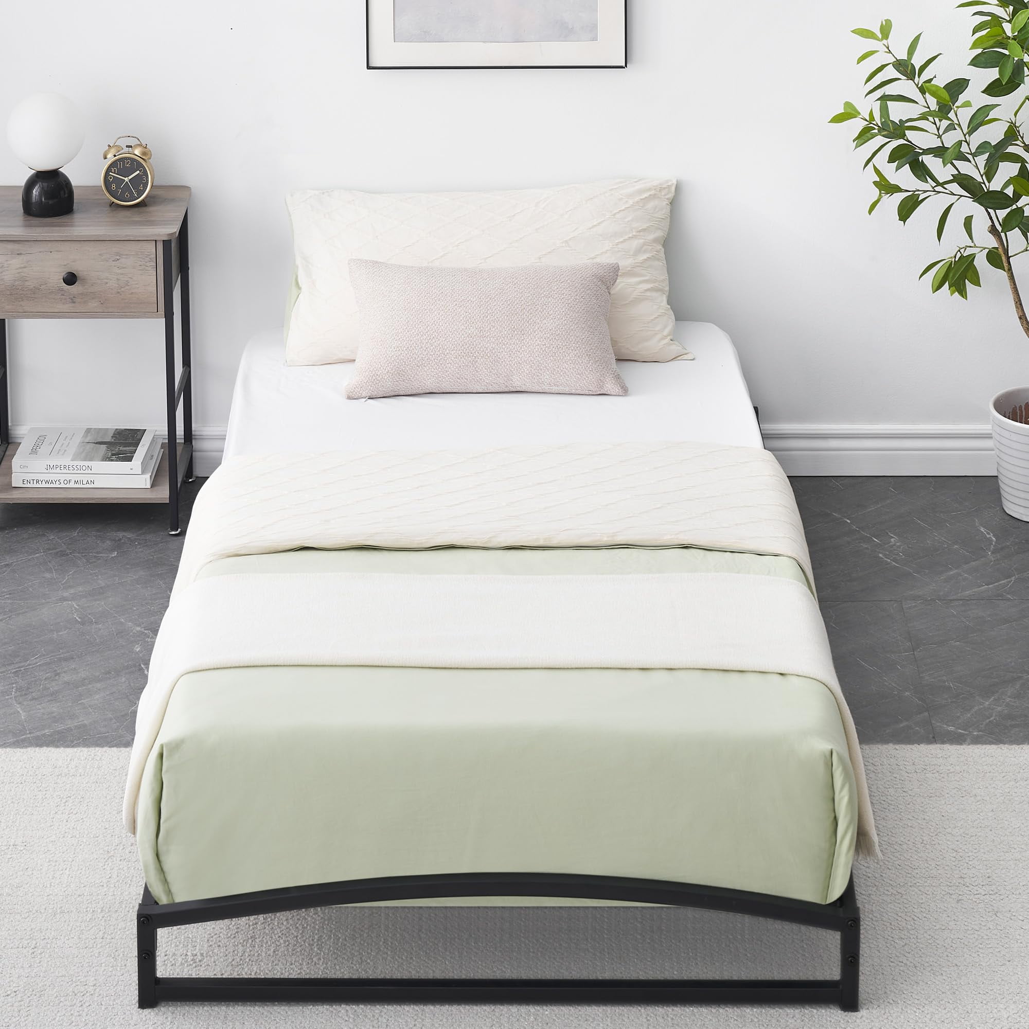Faitaliicy Low Profile Platform Bed Frame Heavy Duty Metal Twin Bed ...