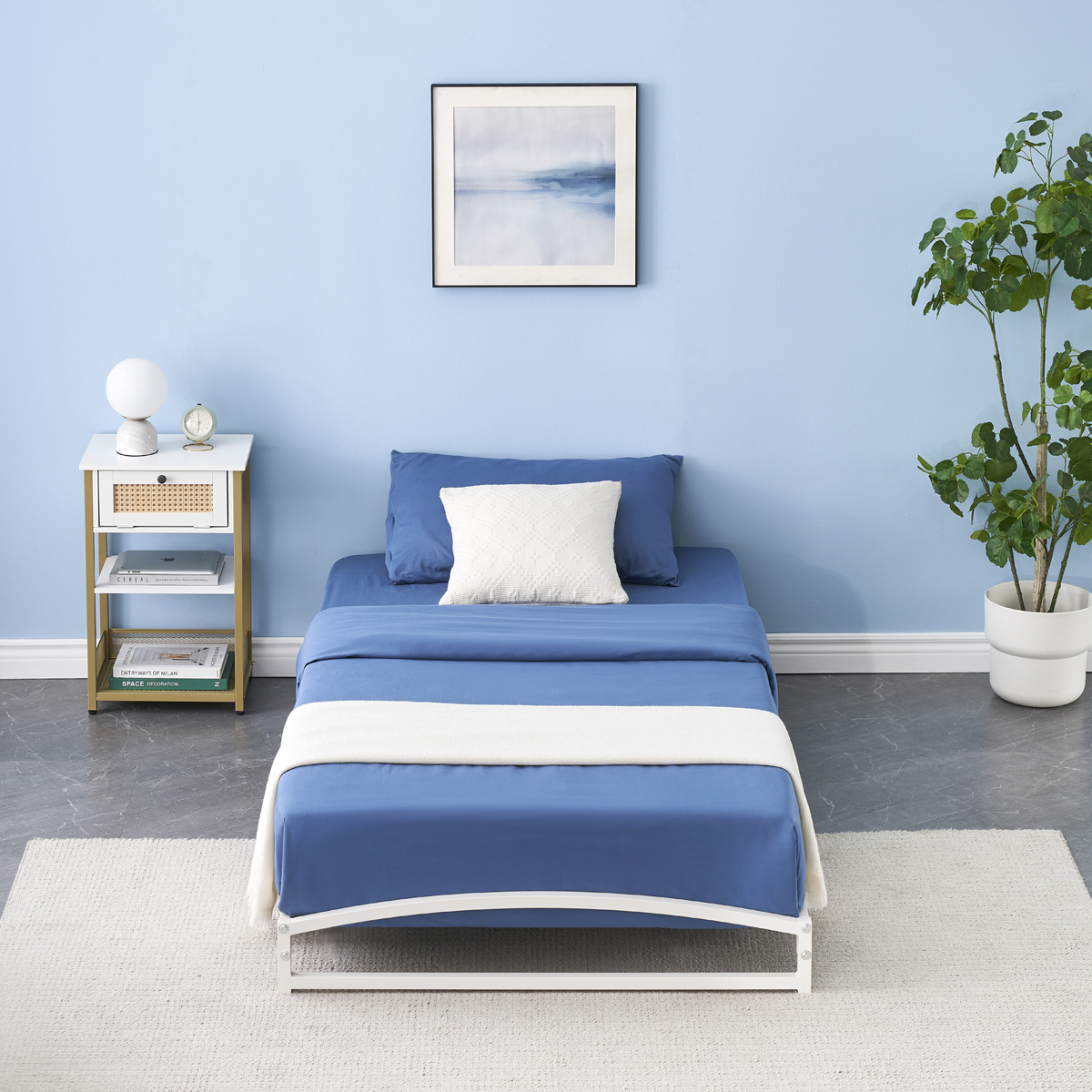 Faitaliicy Low Profile Platform Bed Frame Heavy Duty Metal Twin Bed ...