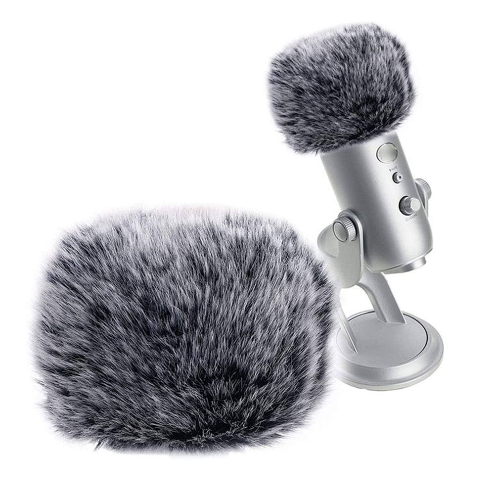 Faitaliicy Microphone Furry Windscreen Muff Grey Mic Wind CoverMic ...
