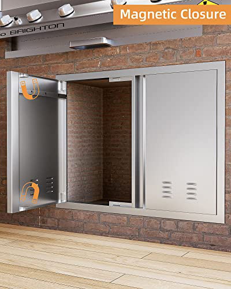 Faitaliicy Outdoor Kitchen Doors 304 Stainless Steel Double Doors With ...