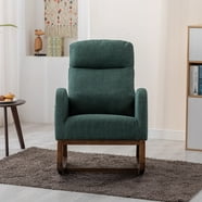 Muumblus Swivel Rocker Recliner for Adult, Faux Leather Upholstered ...