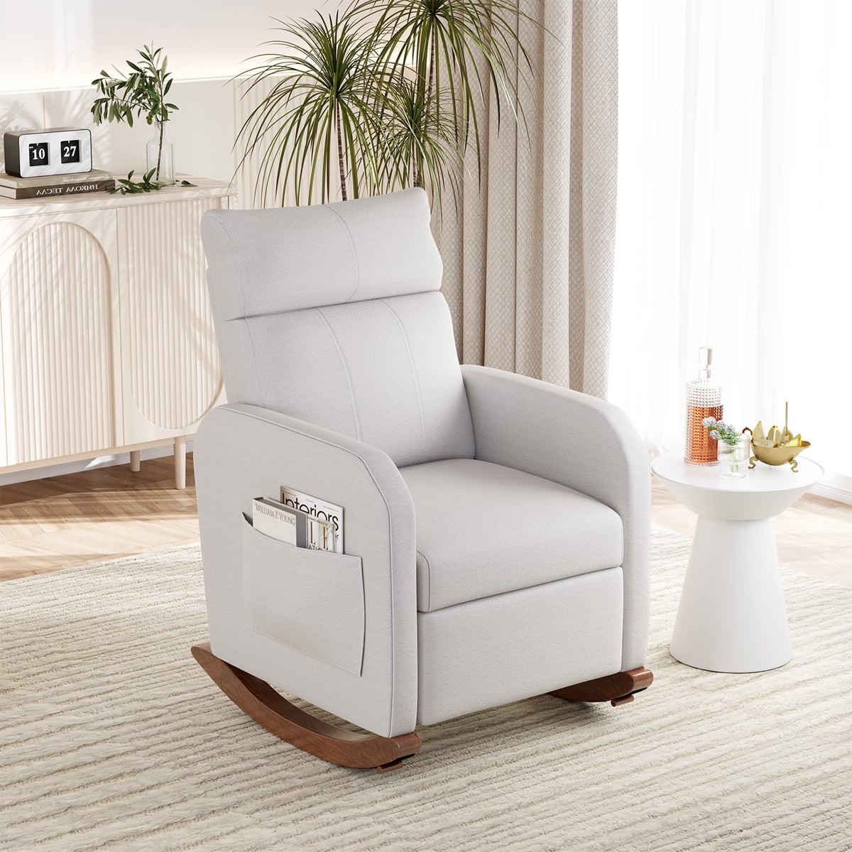 Faitaliicy Swivel Rocking Chair Nursery Glider Chairs Upholstered ...