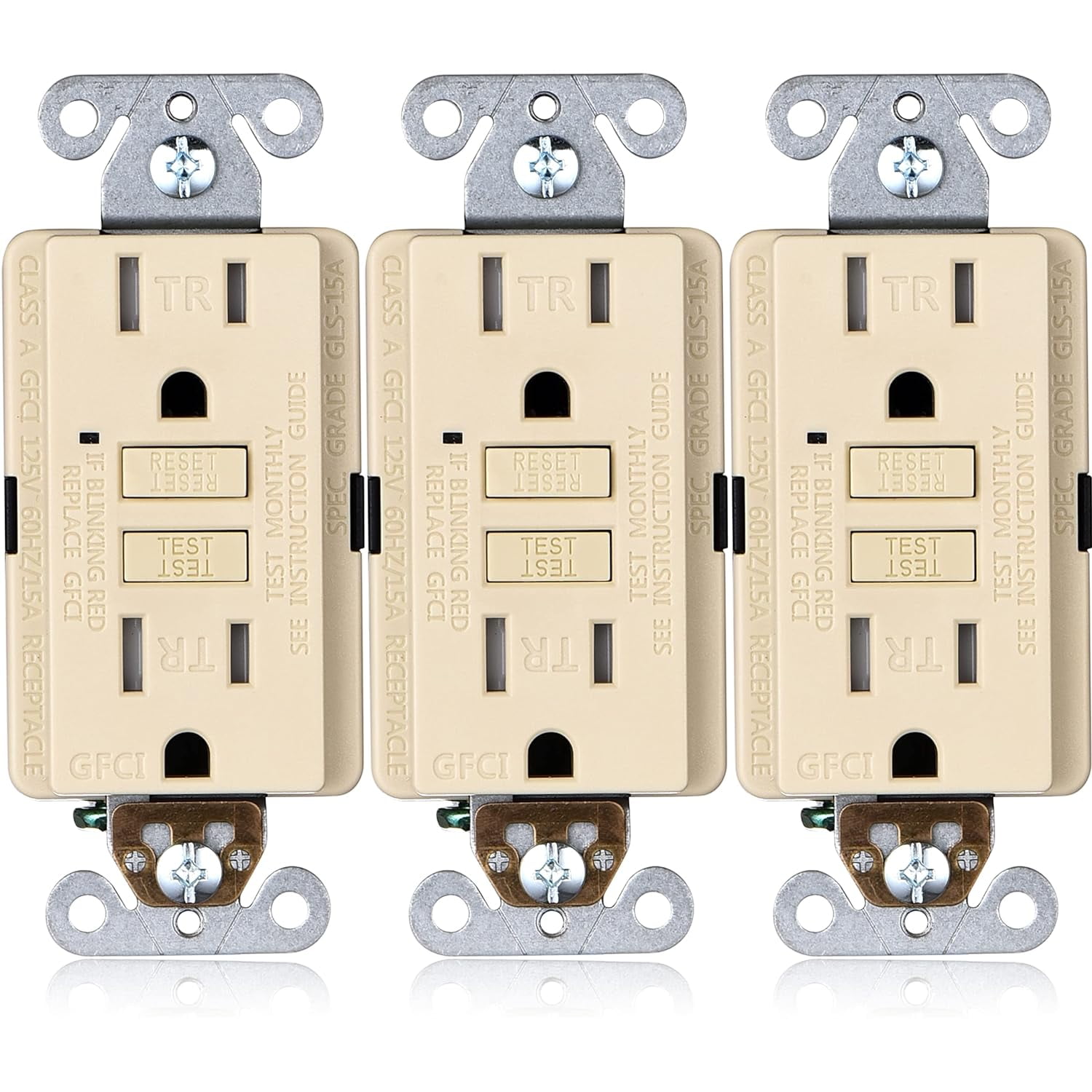 Faith 15A GFCI Outlets, Tamper-Resistant GFI Duplex Receptacles with ...