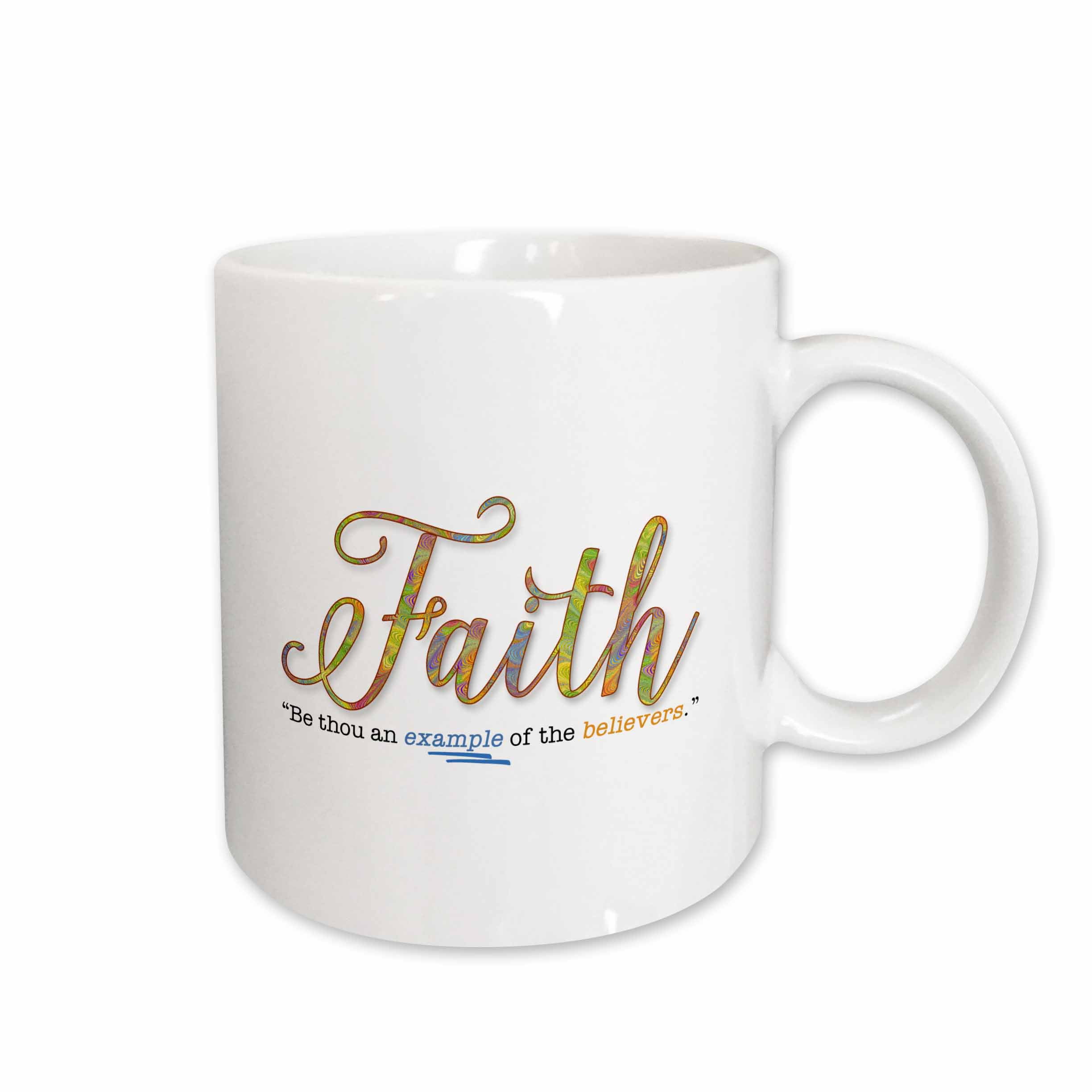 3drose, Faith Be an Example Religious Bible Verse Typography, 15oz Mug ...