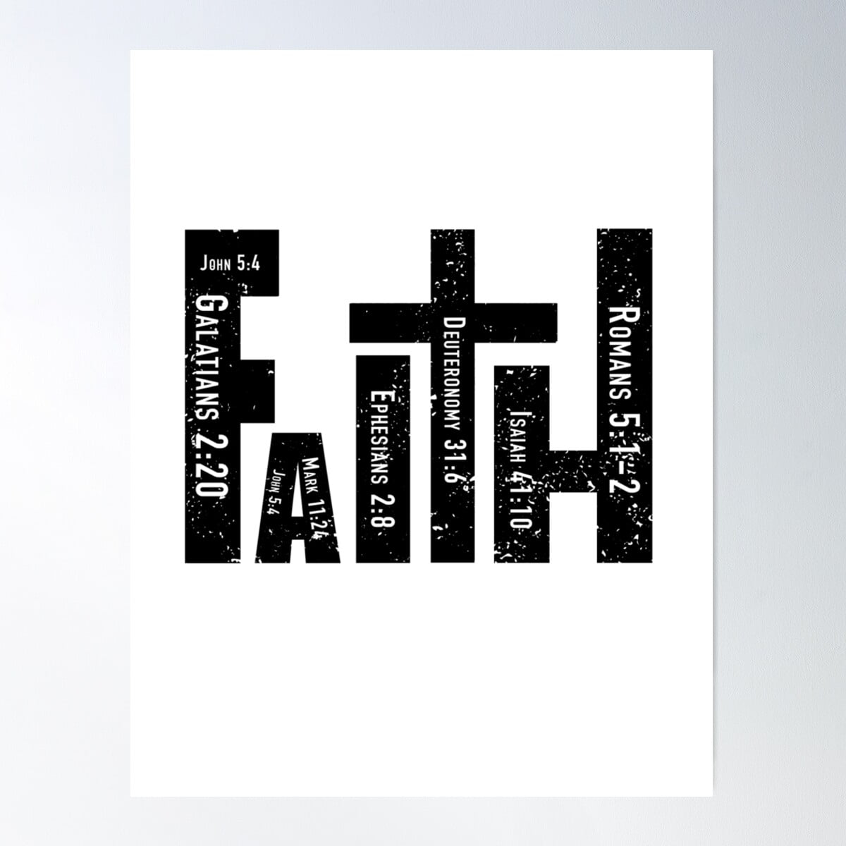 Faith Bible Verse Deuteronomy 31:6 Poster Wall Art, Modern Wall Decor ...