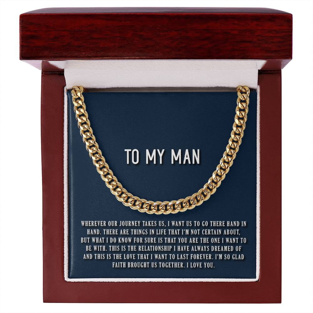 Faith Brought Us Together, Cuban Link Chain - Stainless Steel/ Yellow ...