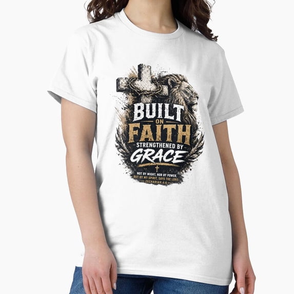Faithâ€‘Built Graceâ€‘Strengthened Strength Shirt, Casual Graphic Tee ...