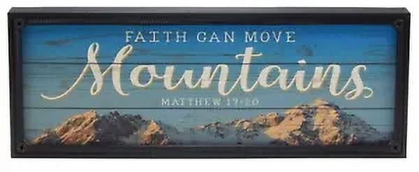 Faith Can Move Mountains Bible Verse Farmhouse Rustic Wall Sign Home ...