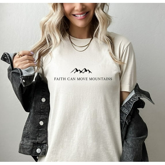 Faith Can Move Mountains Christian T-shirt, Christian , Retro Jesus Tee ...