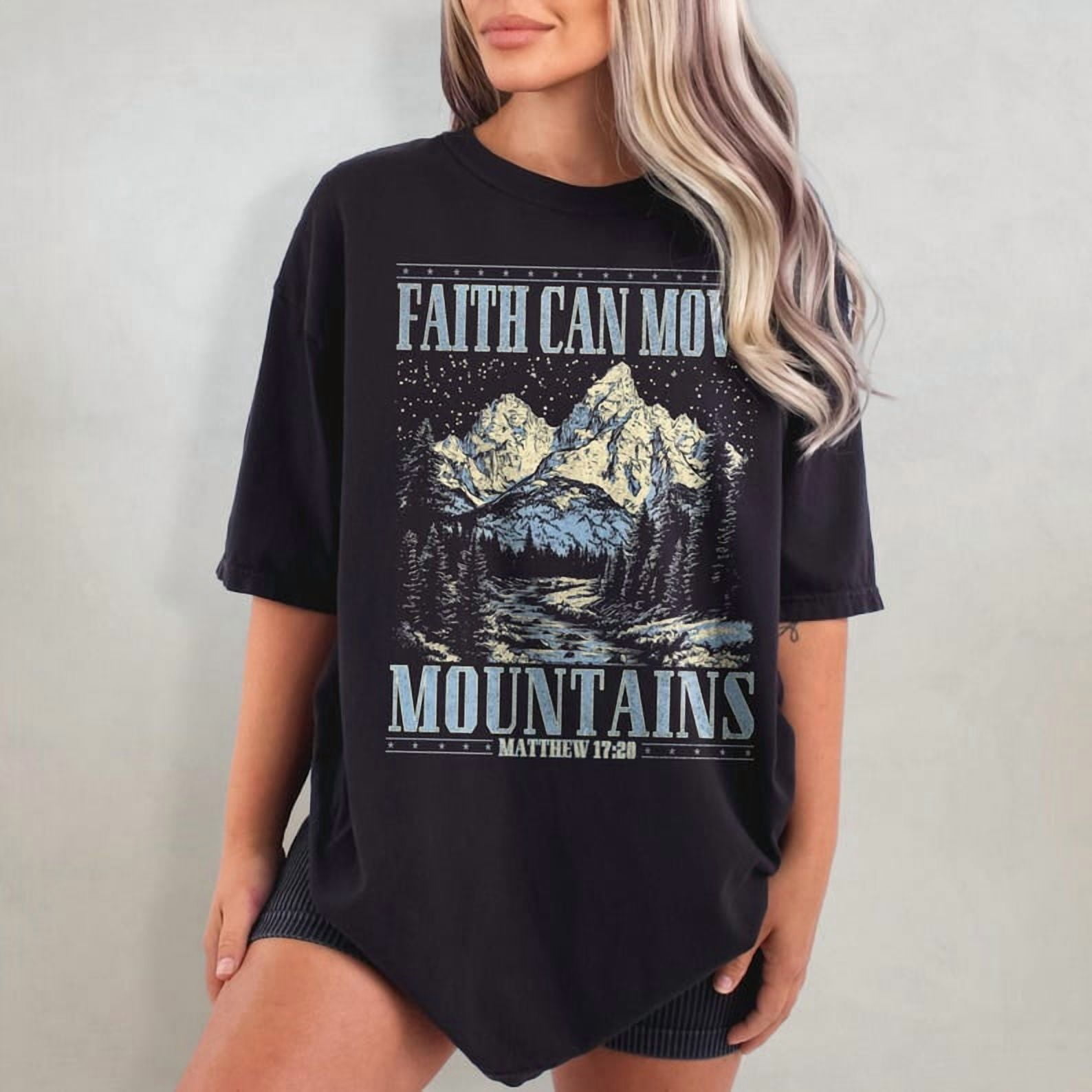Faith Can Move Mountains Retro Christianity Christian Bible Verse ...