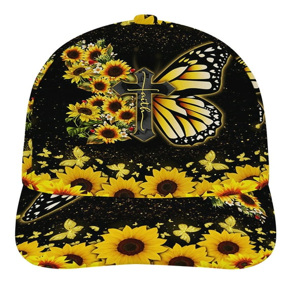 Faith Christian Cross Butterfly baseball cap hat - Walmart.com