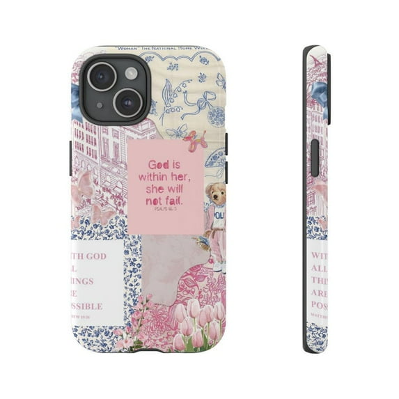 Faith Christian Pink Collage Phone Case Cute Religious Aesthetic with ...