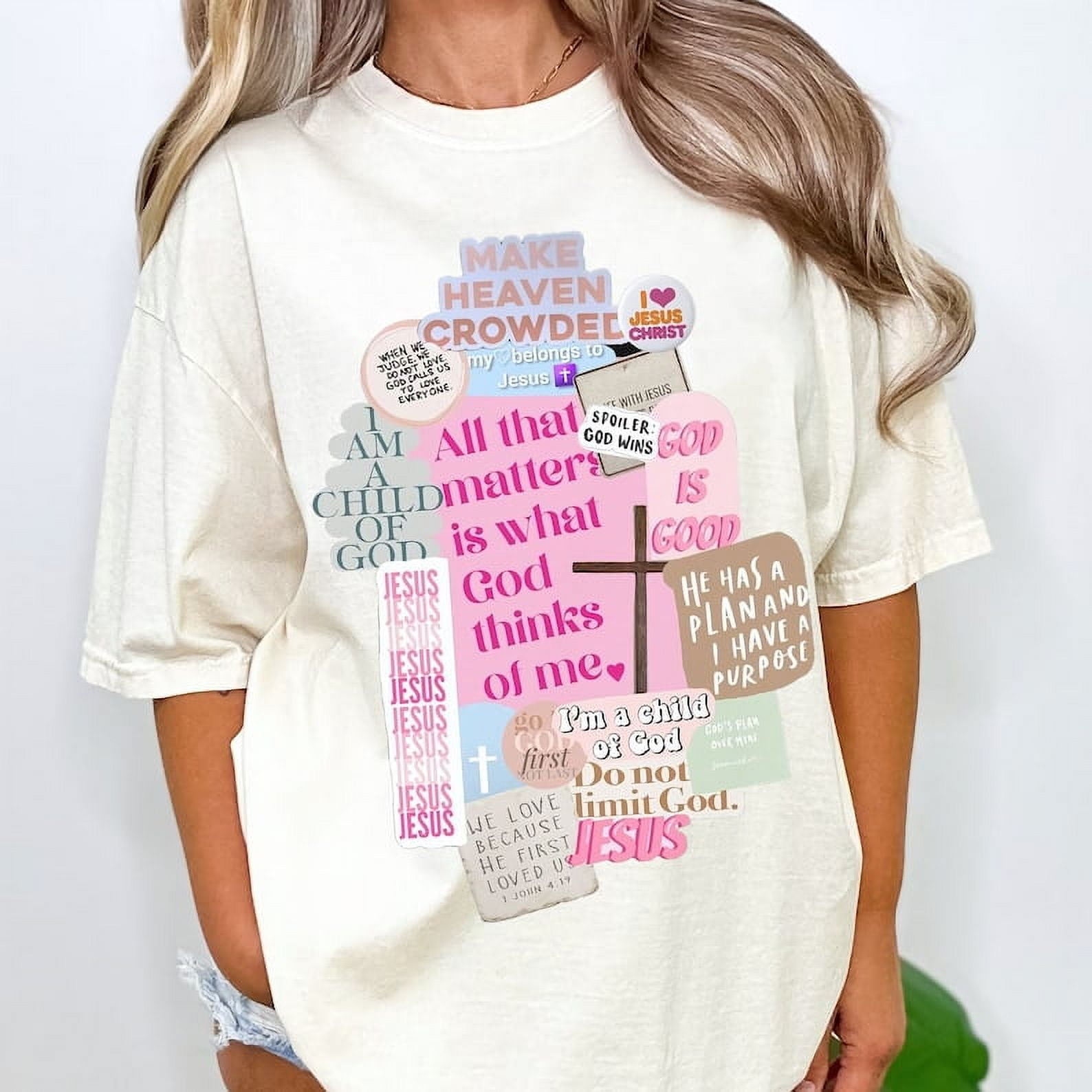 Faith Christian Shirt, Jesus Collage Shirt, God Christian Tee, Trendy ...